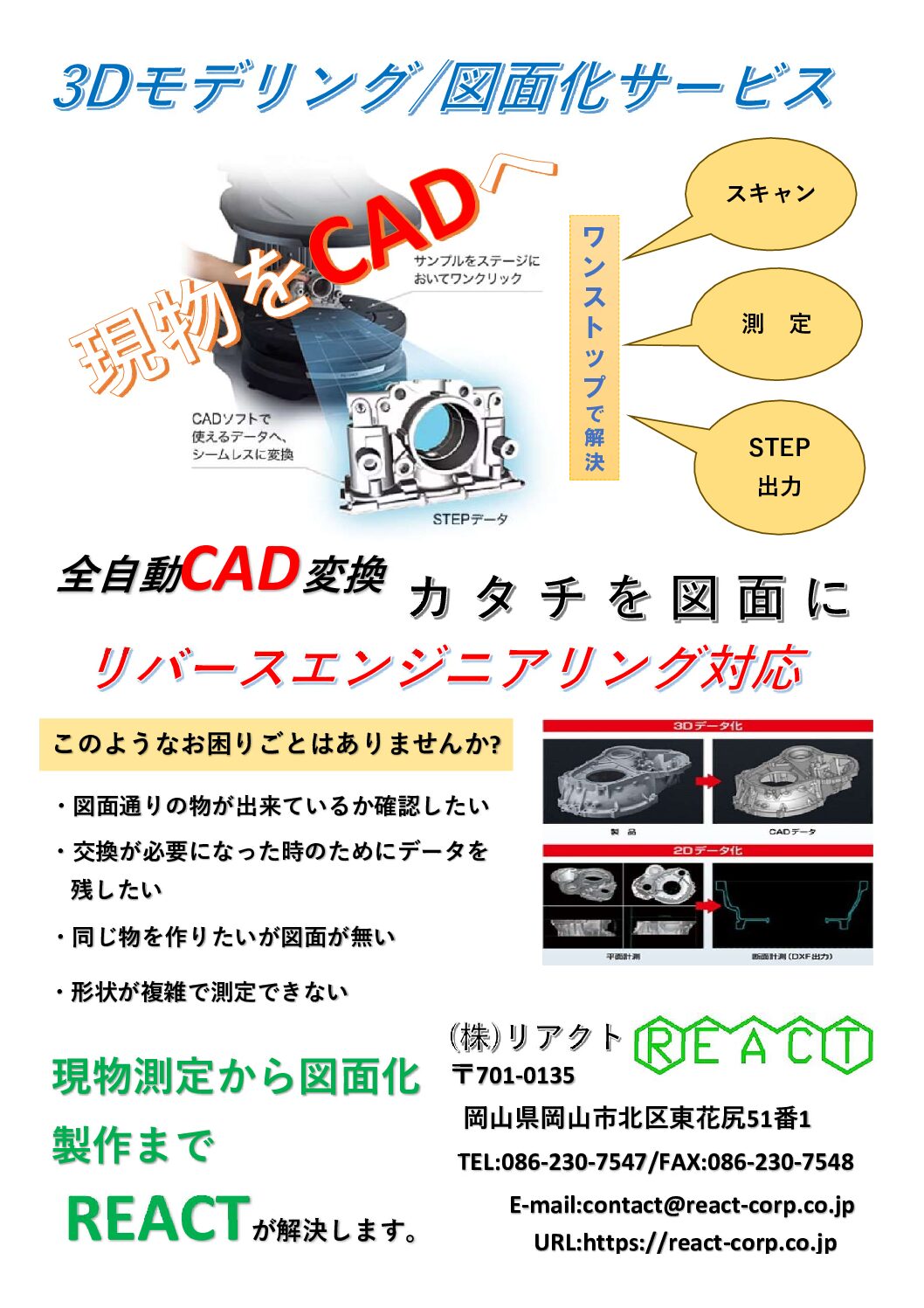 KEYENCE製 3Dスキャナ型 三次元測定器 VL-700導入 | 株式会社リアクト